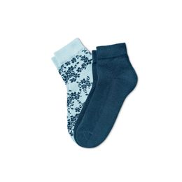 Tchibo - 2 Paar Hygge-Socken - Damen - Gr. 35-38 - dunkelblau/gebl&uuml;mt
