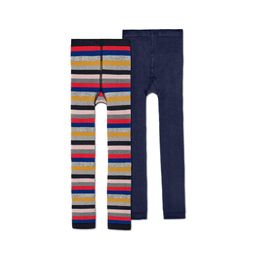 Tchibo - 2 Paar Thermoleggings - Gr. 98/104 - dunkelblau/gestreift