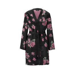 Tchibo - Kuscheliger Kimono-Morgenmantel - Damen - Gr. XL - schwarz/print