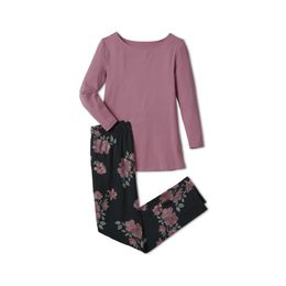 Tchibo - Pyjama - Damen - Gr. S - schwarz/gebl&uuml;mt