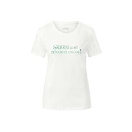 Tchibo - Shirt mit Statement-Print - Gr. L - wei&szlig;/print