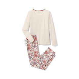 Tchibo - Pyjama mit Webhose - Damen - Gr. L - creme