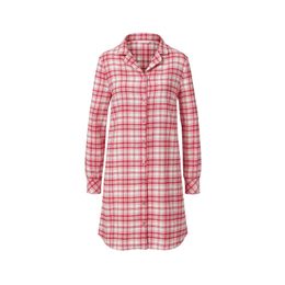 Tchibo - Flanell-Nachthemd - Damen - Gr. S - wei&szlig;/kariert