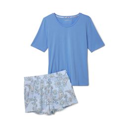 Tchibo - Shorty-Pyjama-Set - Damen - Gr. S - hellblau/paisley