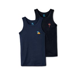 Tchibo - 2 Tanktops - Jungen - Gr. 158/164 - dunkelblau/print
