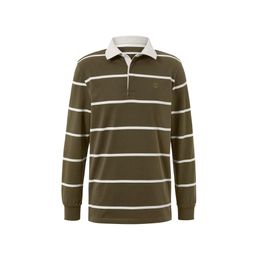 Tchibo - Langarm-Poloshirt - Herren - Gr. XL - olivgr&uuml;n/gestreift