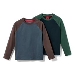 Tchibo - 2 Kinder-Langarmshirts - Kinder - Gr. 134/140 - dunkelblau