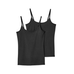 Tchibo - 2 Spaghetti-Hemdchen - Damen - Gr. S - schwarz