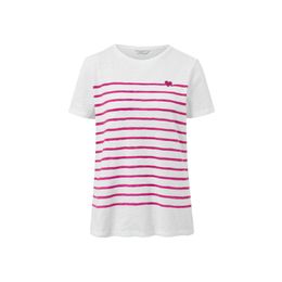 Tchibo - T-Shirt mit Streifen - Damen - Gr. S - creme/gestreift