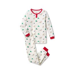 Tchibo - Interlock-Pyjama aus Bio-Baumwolle - Kinder - Gr. 98/104 - wei&szlig;/print