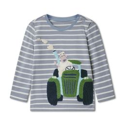 Tchibo - 2 Kinder-Langarmshirts mit Applikation - Jungen - Gr. 122/128 - dunkelblau