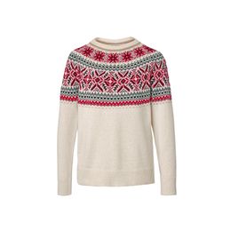 Tchibo - Norweger-Strickpullover - Damen - Gr. L - creme/jacquard