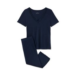 Tchibo - 3/4-Pyjama-Set - Damen - Gr. L - dunkelblau