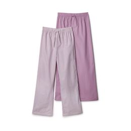 Tchibo - 2 Kinder-Pyjamahosen - M&auml;dchen - Gr. 170/176 - hellgrau