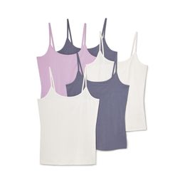 Tchibo - 5 Spaghetti-Hemdchen - Damen - Gr. XL - blau