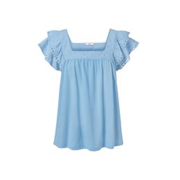 Tchibo - Shirt mit Stickerei - Damen - Gr. L - hellblau