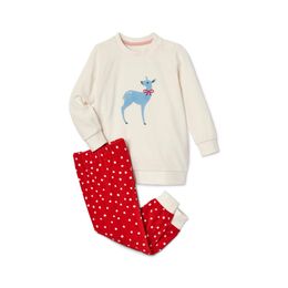 Tchibo - Nicki-Pyjama - Kinder - Gr. 122/128 - wei&szlig;/print