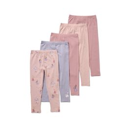 Tchibo - 5 Kinder-Leggings - Baby - Gr. 62/68 - creme/print