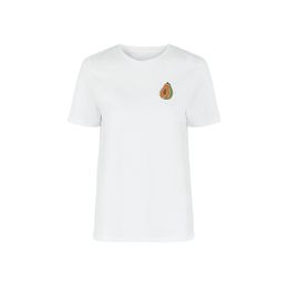 Tchibo - T-Shirt mit Stickerei - Damen - Gr. XL - wei&szlig;