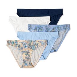 Tchibo - 5 Slips - Damen - Gr. L - dunkelblau/paisley