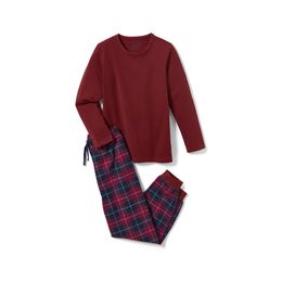 Tchibo - Kinder-Flanell-Pyjama - Gr. 122/128 - bordeaux
