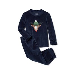 Tchibo - Kleinkind-Nicki-Pyjama - Gr. 134/140 - dunkelblau