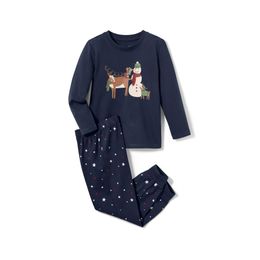 Tchibo - Kleinkind-Jersey-Pyjama - Kinder - Gr. 98/104 - dunkelblau
