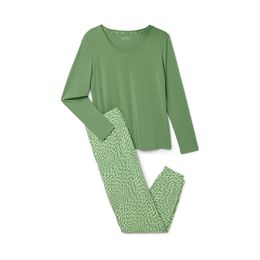 Tchibo - Pyjama - Damen - Gr. S - gr&uuml;n/print