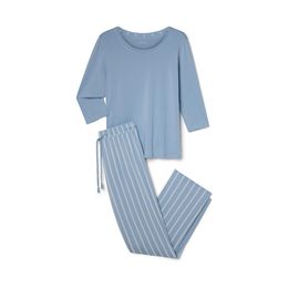 Tchibo - Pyjama - Damen - Gr. XL - hellblau/gestreift