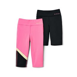 Tchibo - 2 Kinder-Sporttights - M&auml;dchen - Gr. 134/140 - hellgr&uuml;n