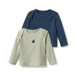 Tchibo - 2 Baby-Langarmshirts - Baby - Gr. 62/68 - blau