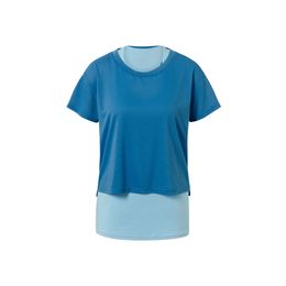 Tchibo - 2-in-1-Kurzarm-Sportshirt - Damen - Gr. XL - hellblau