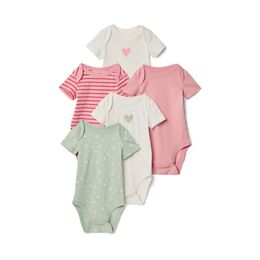 Tchibo - 5 Baby-Bodys mit Mitwachsfunktion - M&auml;dchen - Gr. 98/104 - hellgrau/print