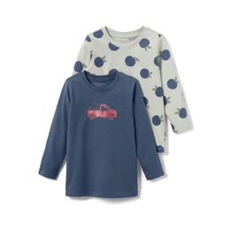 Tchibo - 2 Kleinkind-Langarmshirts - Kinder - Gr. 110/116 - blau