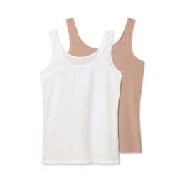 Tchibo - 2 Hemdchen - Damen - Gr. XL - beige
