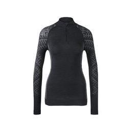 Tchibo - Funktionsshirt mit Merinowolle - Damen - Gr. S - dunkelgrau
