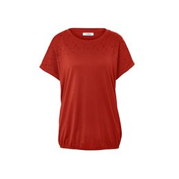 Tchibo - Kurzarmshirt mit Stickerei - Damen - Gr. S - rostrot