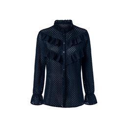 Tchibo - Bluse in H&auml;keloptik - Damen - Gr. 40 - dunkelblau