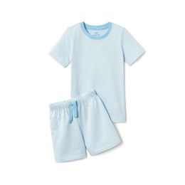 Tchibo - Shorty-Pyjama - Jungen - Gr. 122/128 - wei&szlig;/gestreift