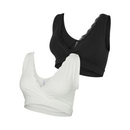 MAMALICIOUS 2er Pack Schwangerschafts-BH &raquo;Mlhelena&laquo; - Damen - Gr. L - schwarz