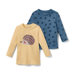 Tchibo - 2 Kleinkind-Langarmshirts - Baby - Gr. 62/68 - dunkelblau/print