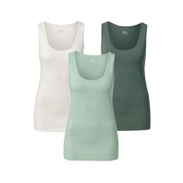 Tchibo - 3 Tops - Damen - Gr. XXL - dunkelgr&uuml;n