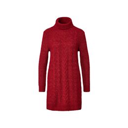 Tchibo - Langer Strickpullover mit Zopfmuster - Damen - Gr. XL - rot