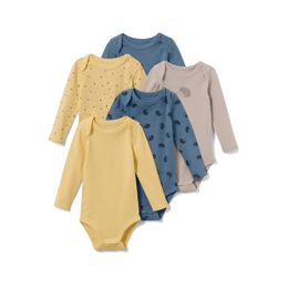 Tchibo - 5 Baby-Langarmbodys - Baby - Gr. 74/80 - beige/print