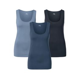 Tchibo - 3 Tops - Damen - Gr. S - blau