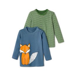 Tchibo - 2 Kleinkind-Langarmshirts - Baby - Gr. 86/92 - wei&szlig;/print