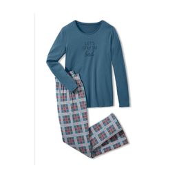 Tchibo - Pyjama - Damen - Gr. M - dunkelblau/kariert