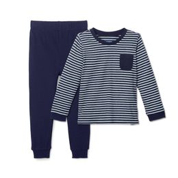 Tchibo - Pyjama - Kinder - Gr. 122/128 - dunkelblau/gestreift