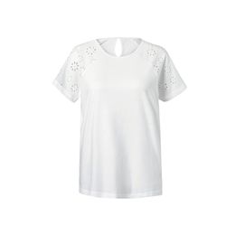 Tchibo - Shirt mit Stickerei - Damen - Gr. M - wei&szlig;