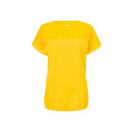Tchibo - Kurzarmshirt mit Stickerei - Damen - Gr. M - gelb